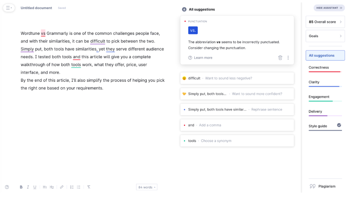 Wordtune vs Grammarly (2025) — Which Is Better?